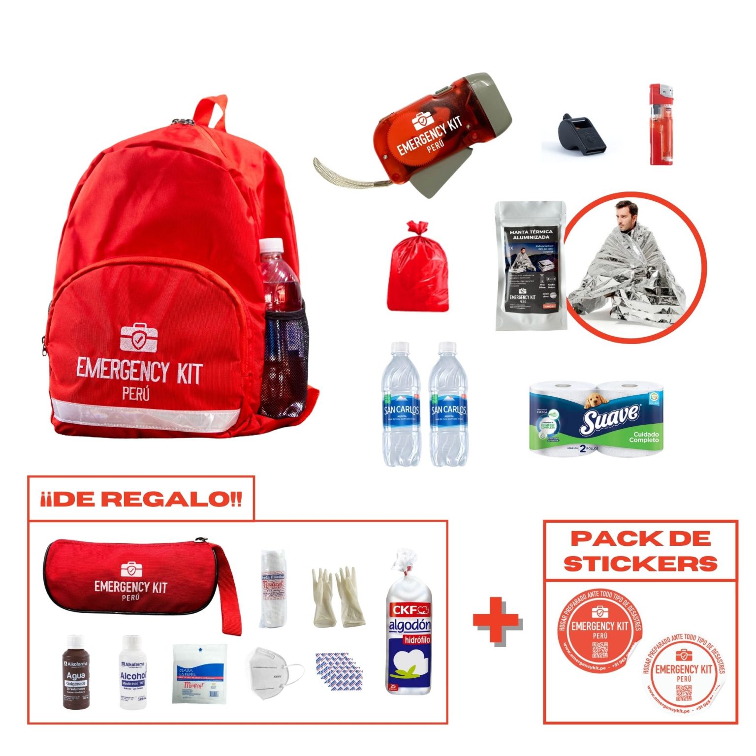 Mochila de emergencia PERSONAL - Emergency Kit Perú